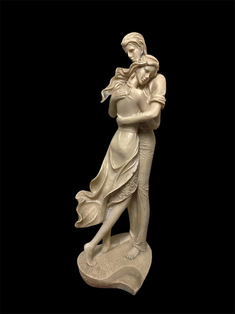 Couples Hug Sculpture Romantic Fiberglass Art Statue Love Home Decor ...