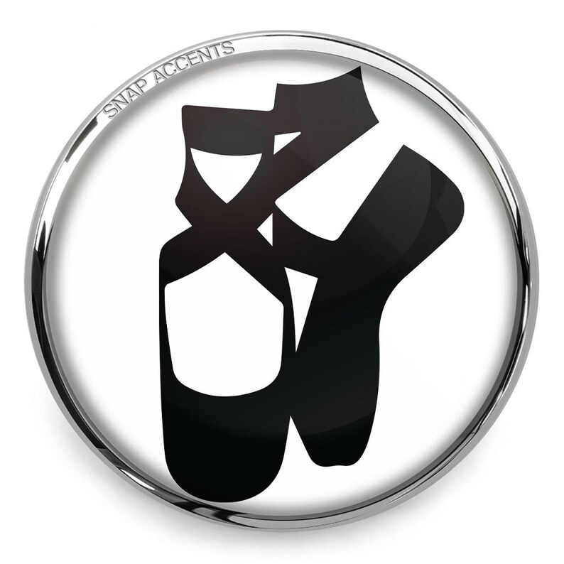 Ballet Dance Snap Jewelry Ginger Charm Pointe Shoe 18MM Ballerina ...
