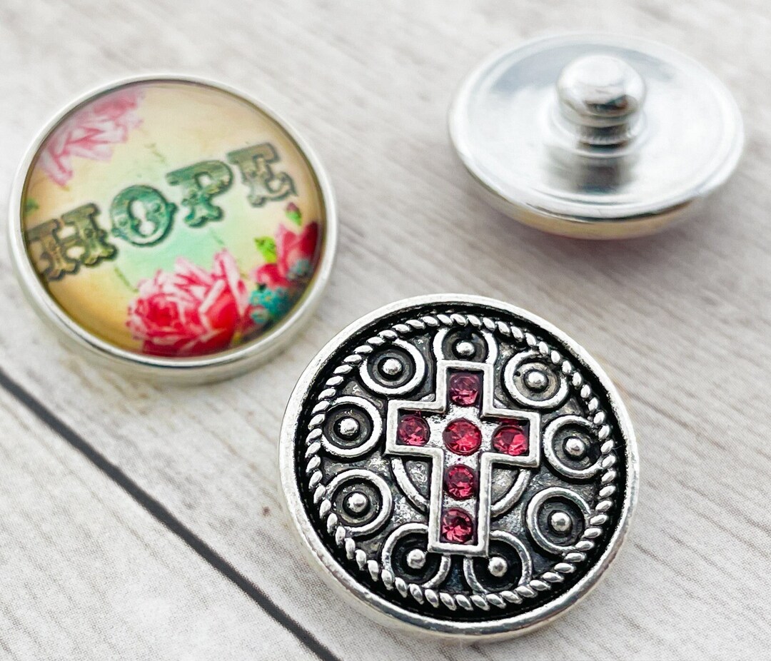 Hope Cross Snap Jewelry Ginger Charm Vintage Pink Faith Family 18MM ...