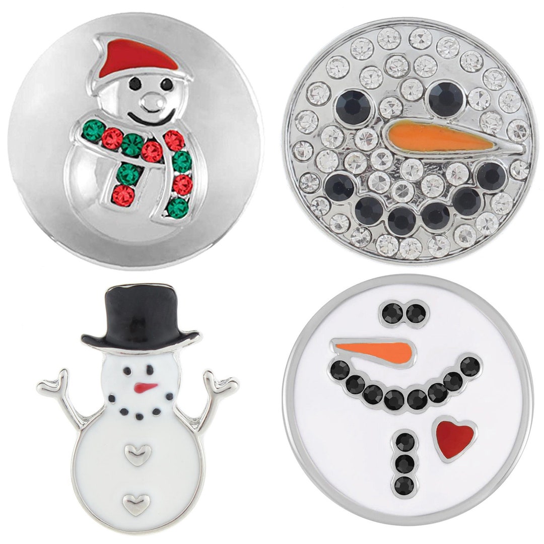 Frosty Snowman Snap Jewelry Ginger Charm, Christmas Holiday 18MM 20MM ...
