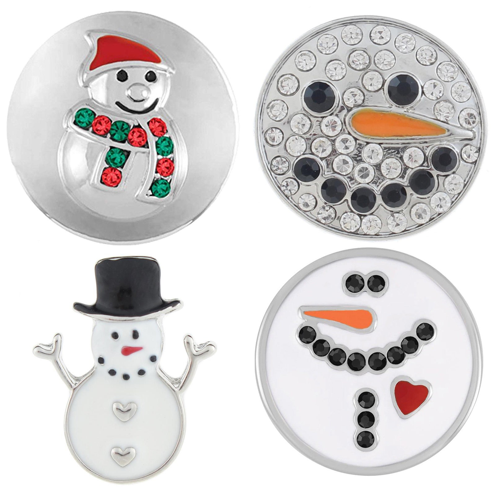 Frosty Snowman Snap Jewelry Ginger Charm, Christmas Holiday 18MM 20MM ...