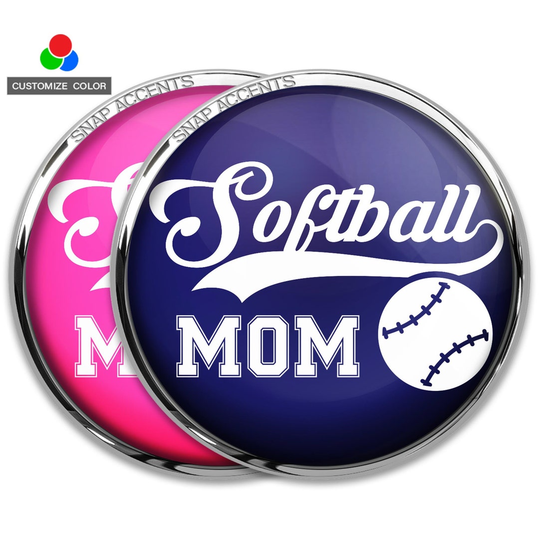 Choose a Color Softball Mom Snap Jewelry Ginger Charm Team Ball Sports ...