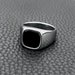 Silver Onyx Signet Ring Mens Silver and Black Square Signet Ring Rings ...