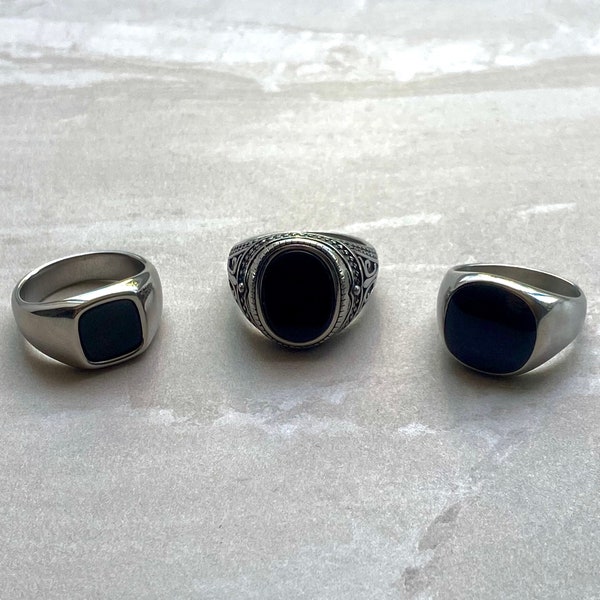 Onyx Signet Ring - Etsy