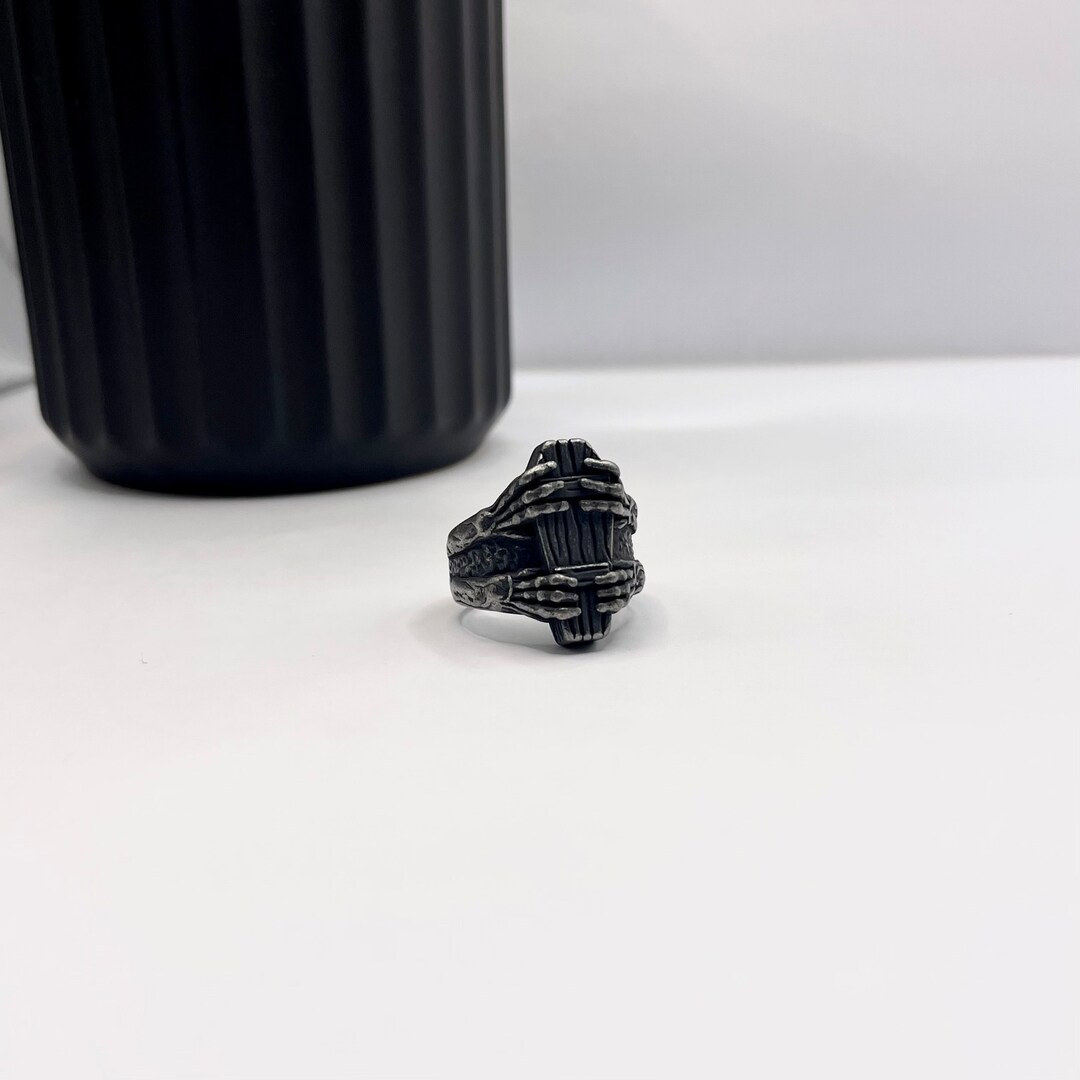 Gothic Tomb Ring Stainless Steel Horror Ring Nightmare Grunge Tomb ...