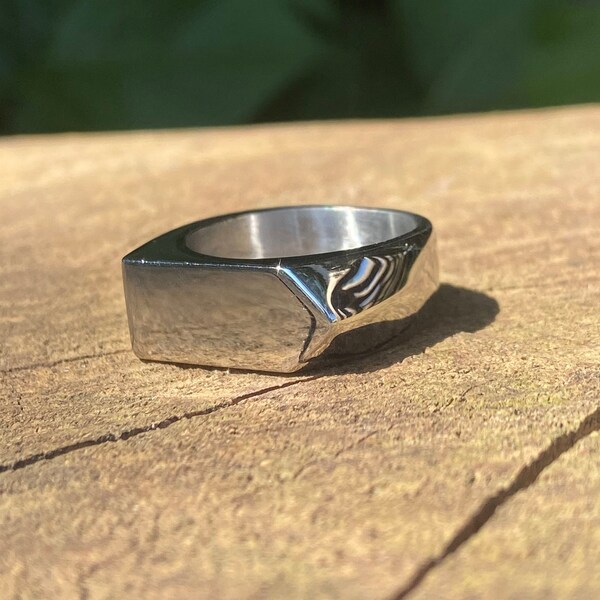 Men Triangle Signet Ring - Etsy