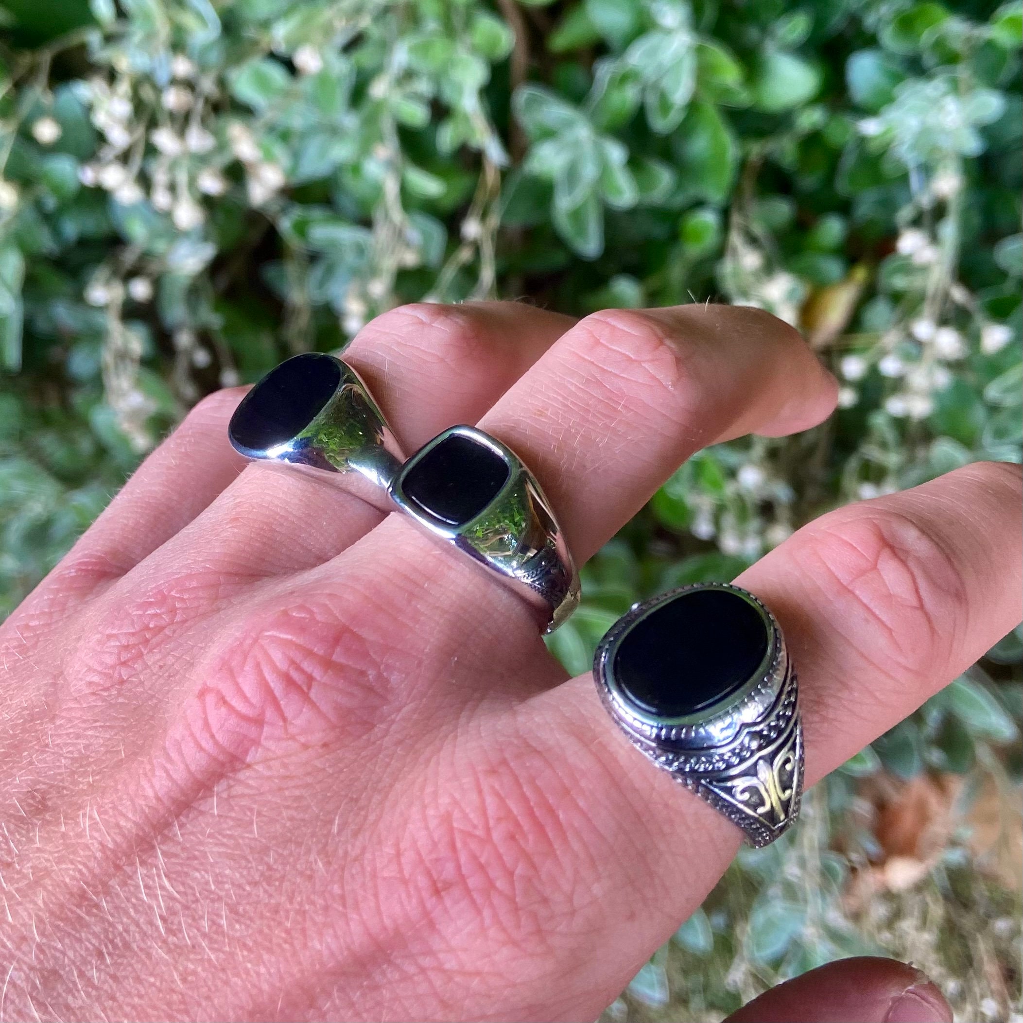 Black Onyx Signet Ring Signet Ring for Men Black Gem Stone - Etsy UK