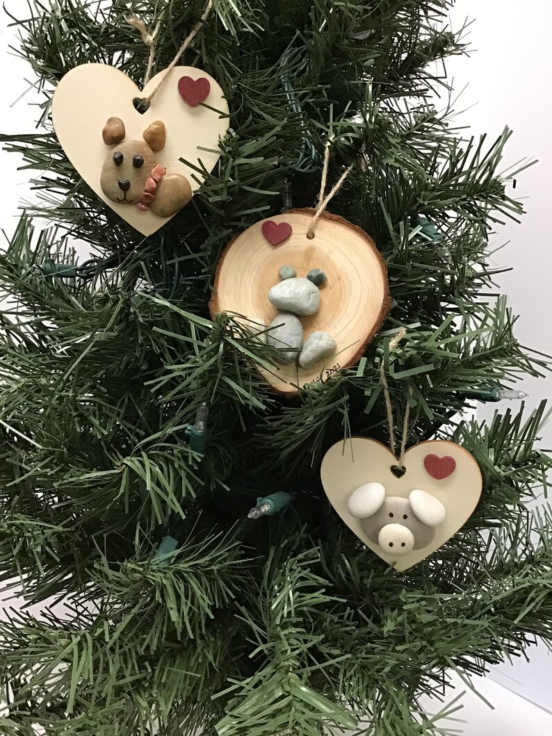 Pig Pebble Art Ornament - Etsy