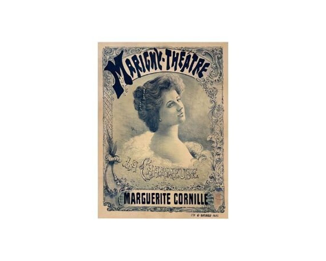 Antique French Theater Poster: La Charmeuse, Marigny-theatre, 1890s - Etsy