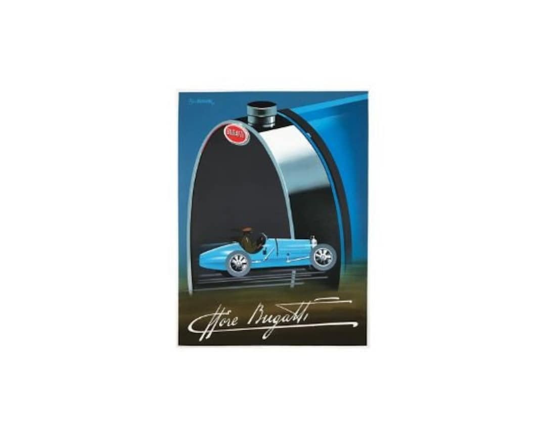 Vintage Bugatti French Advertising Poster by Fix Maseau (1989) - Etsy