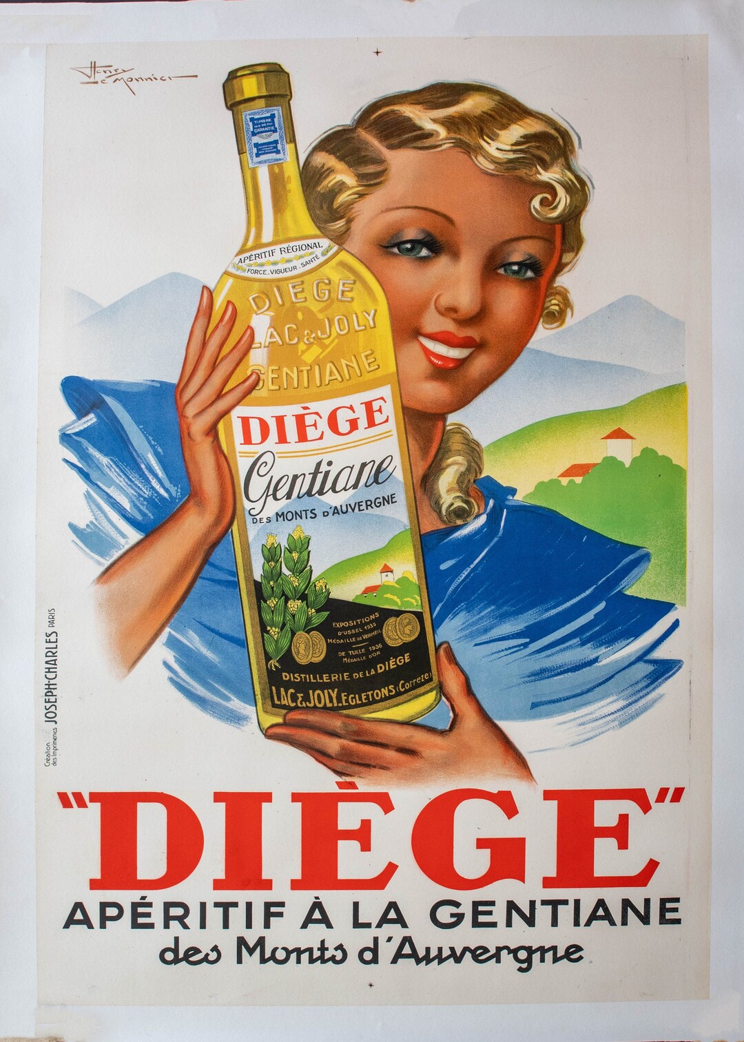 Diege (apertif) by Henri Lemonnier-original 1936 French Stone ...