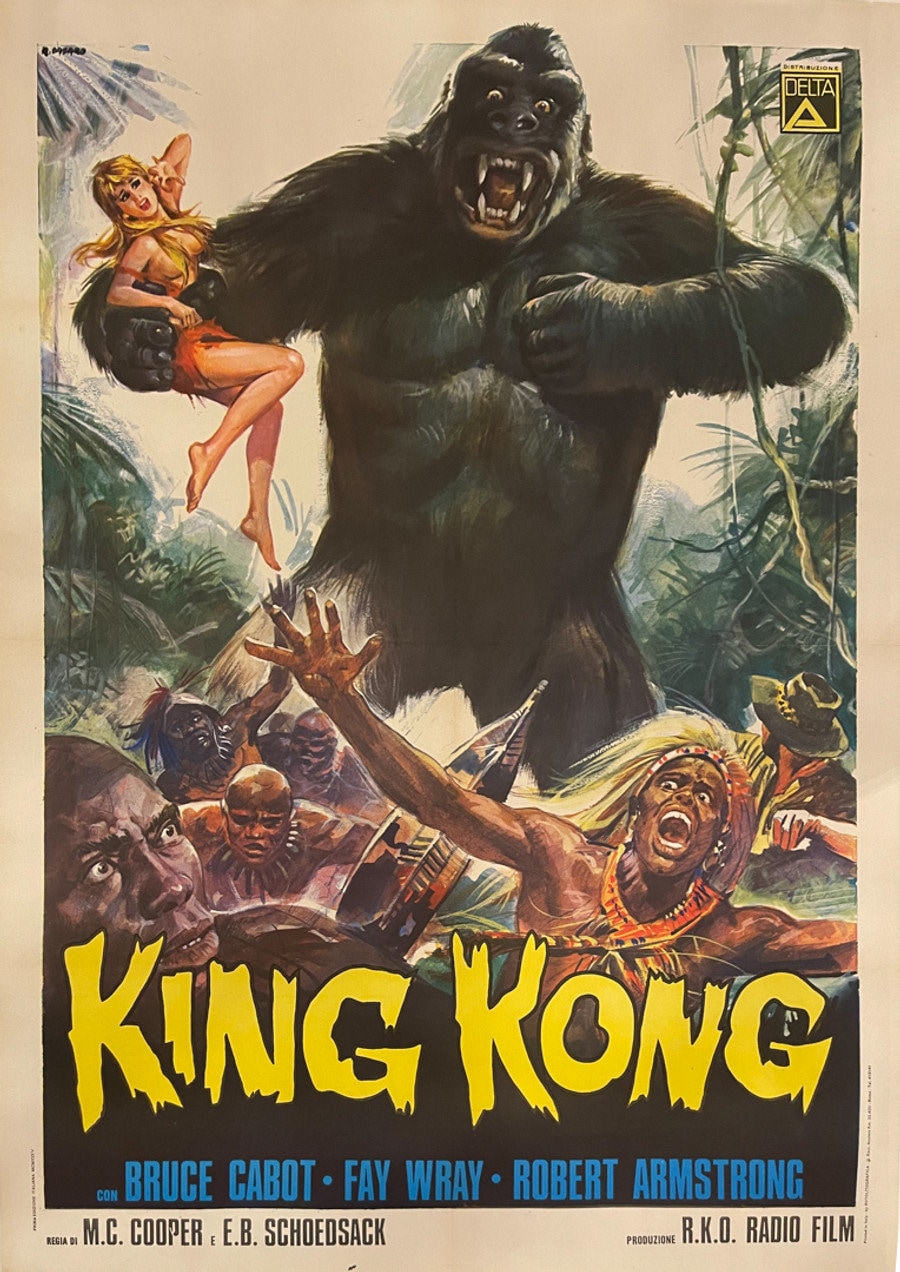 King Kong 1973 Italian Re-release Movie Poster: Renato Casaro Artwork ...