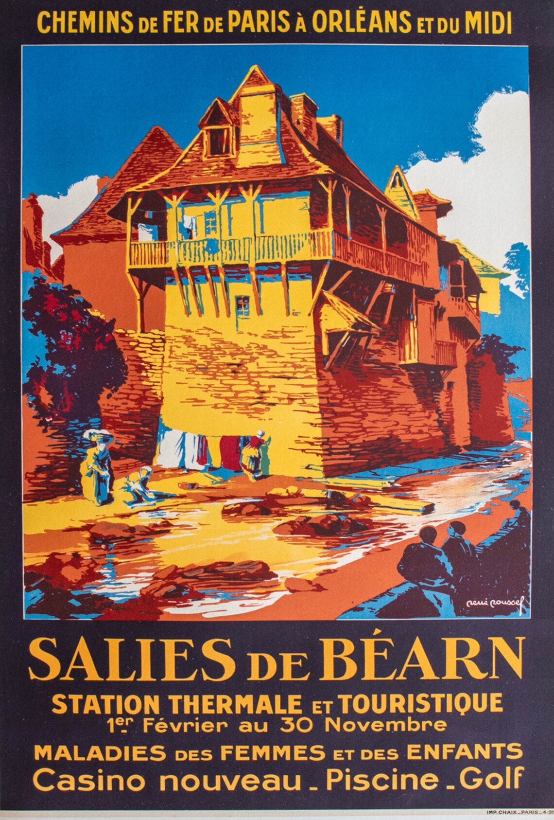 Salies De Bearn by Rene Roussel (1927) Original Antique French Travel ...