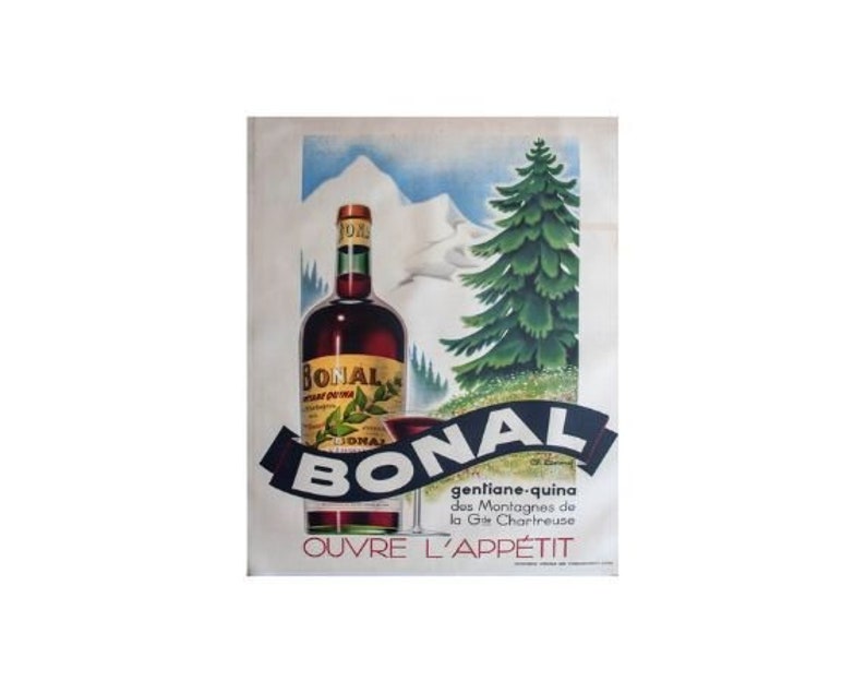 Bonal Apertif by Lemmef-original 1928 French Stone Lithograph Poster ...