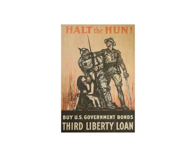 Halt the Hun - Original 1918 WWI Liberty Loan Poster - Etsy