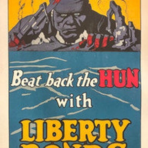 Original WWI Liberty Bonds Poster: Beat Back the Hun, Strothmann Design ...