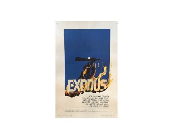 Exodus (1960) Original Style A Movie Poster Saul Bass Art Work Linen ...