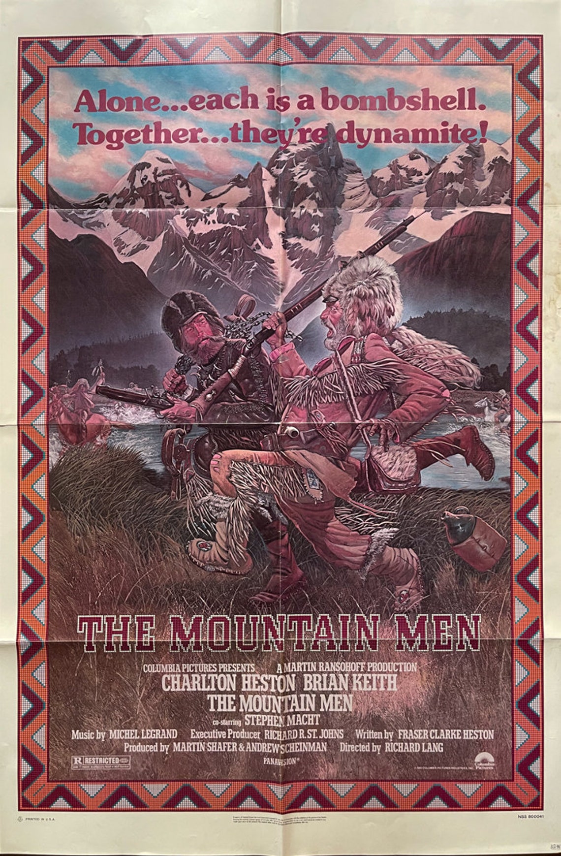 The Mountain Men (1980) Movie Poster: Charlton Heston, Brian Keith - Etsy