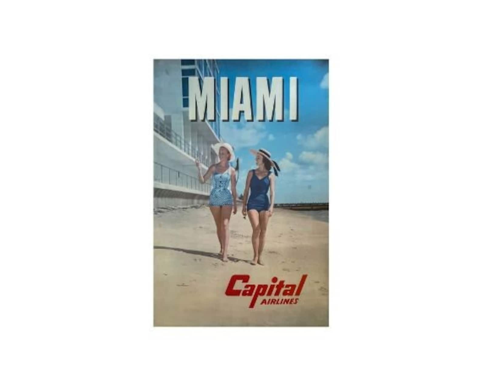 Miami-capital Airlines Original 1950s Offset Photograph Aviation Ad ...