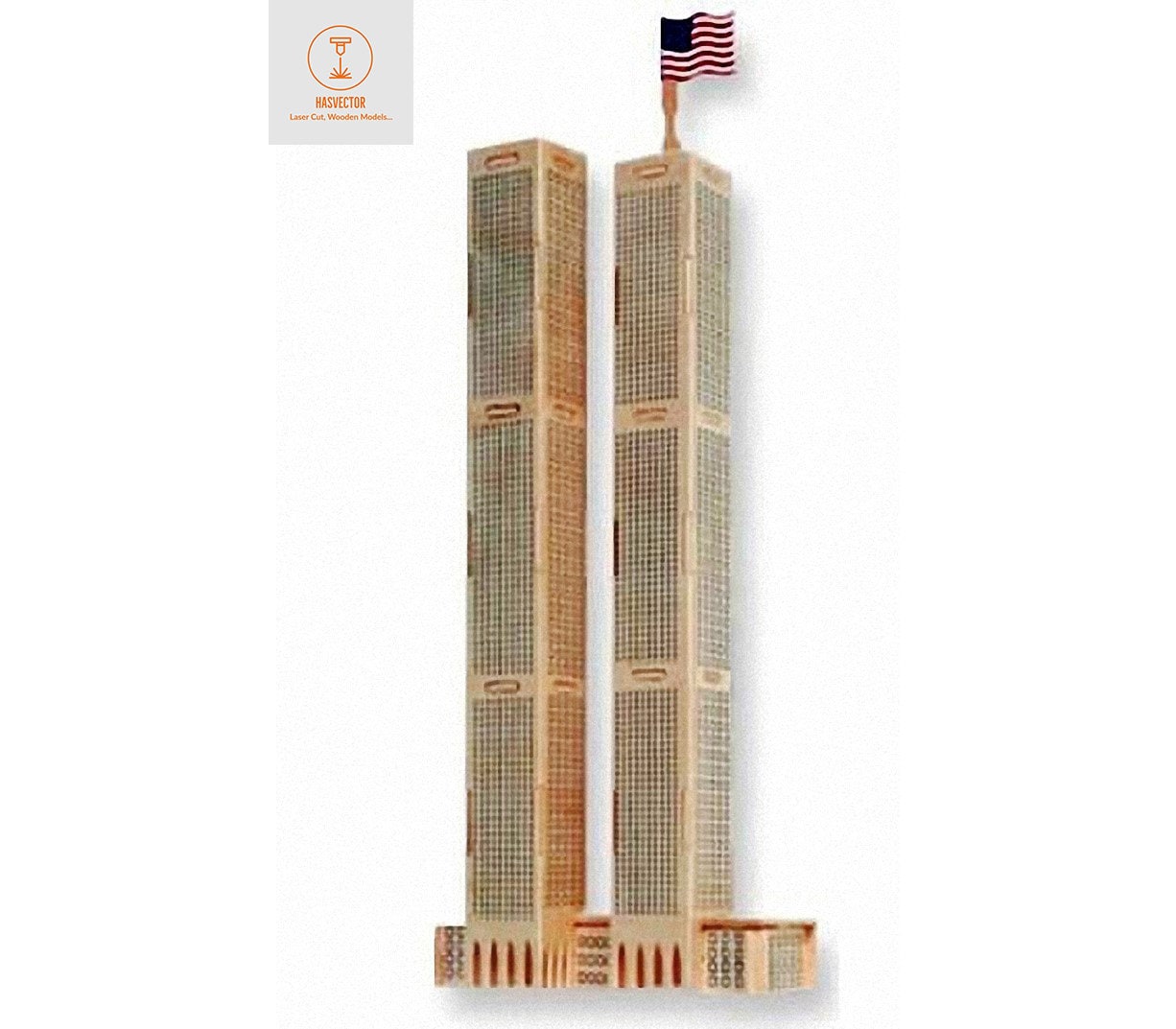 Lasercut Twin Towers Model 3D Decorative Wooden Toy 3 Mm House Plan SVG ...