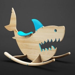Lasercut Rocker Wooden Shark Toy Plan for Kids Cnc Router Cut 13 Mm ...