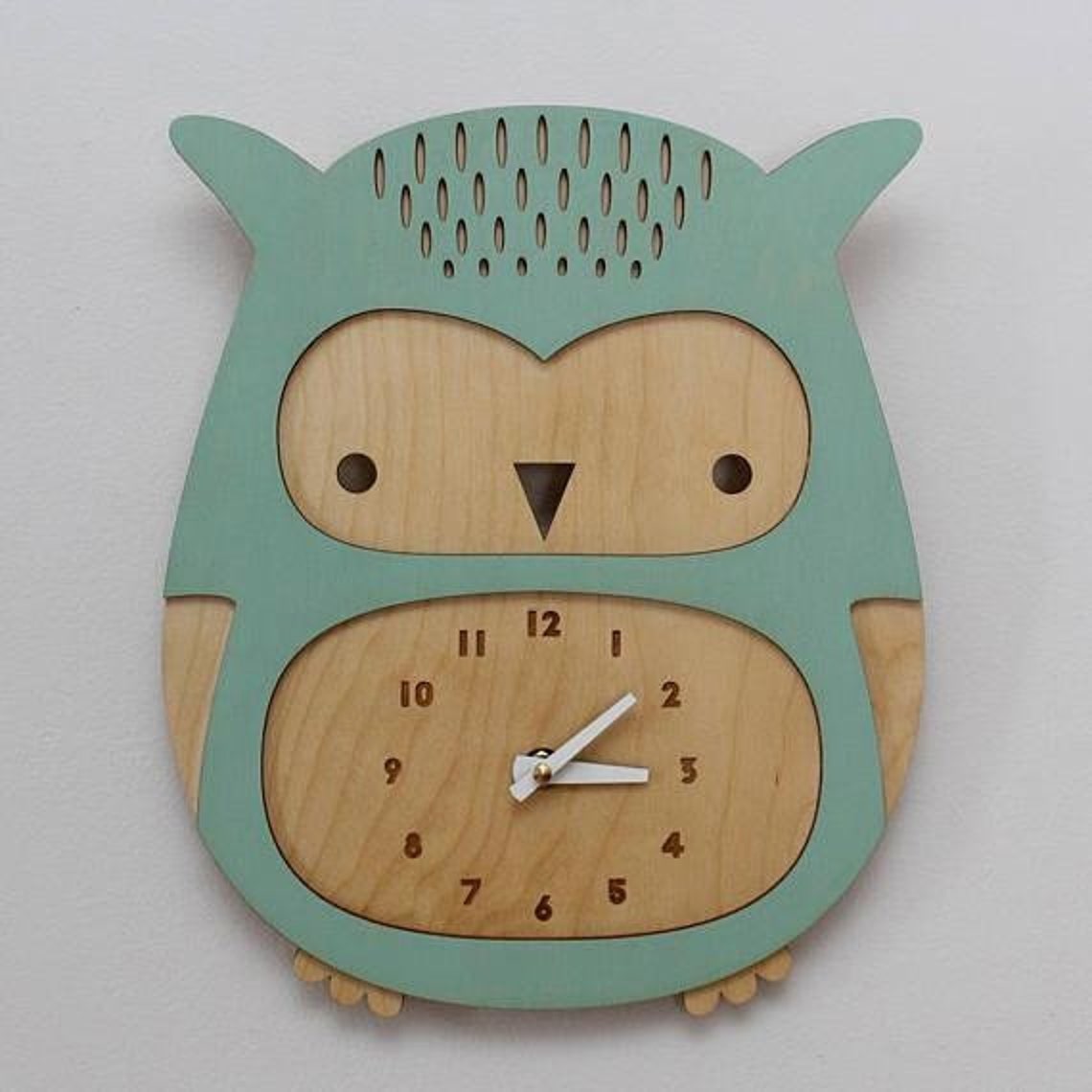 Lasercut Owl Wall Clock Design Wooden Metal Model SVG DXF CDR - Etsy