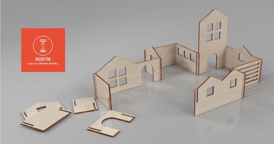 Laser Cut House 3D Model Plan Wooden Toy 6mm SVG File - Etsy