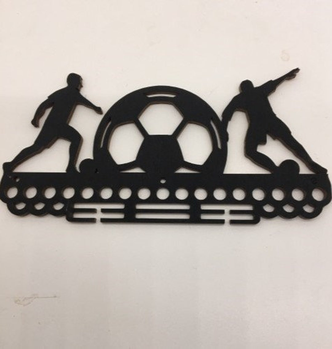Laser Cut Fußball Medal Display Medaillenaufhänger Victory Metall Holz ...