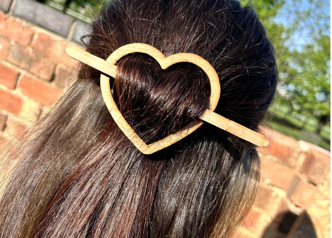 Lasercut Wooden Heart Hair Pin Model, Special Design SVG DXF Files - Etsy