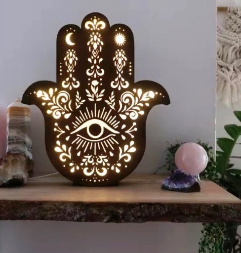 Lasercut Crescent Night Lamb, Light Box Wooden Model Flower, Tree of ...