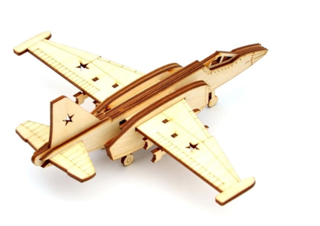 Lasercut Plane Model 3D Wooden Toy 3 Mm Plan CDR DXF SVG File - Etsy