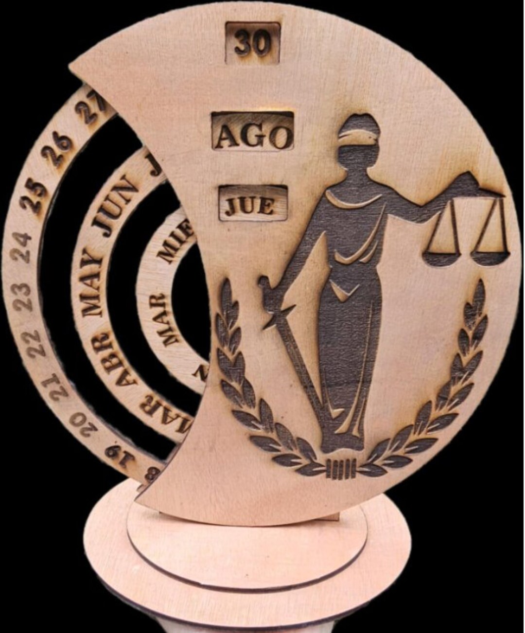 Laser Cut Desk Calender Wooden Calender Law Pattern SVG DXF Files - Etsy
