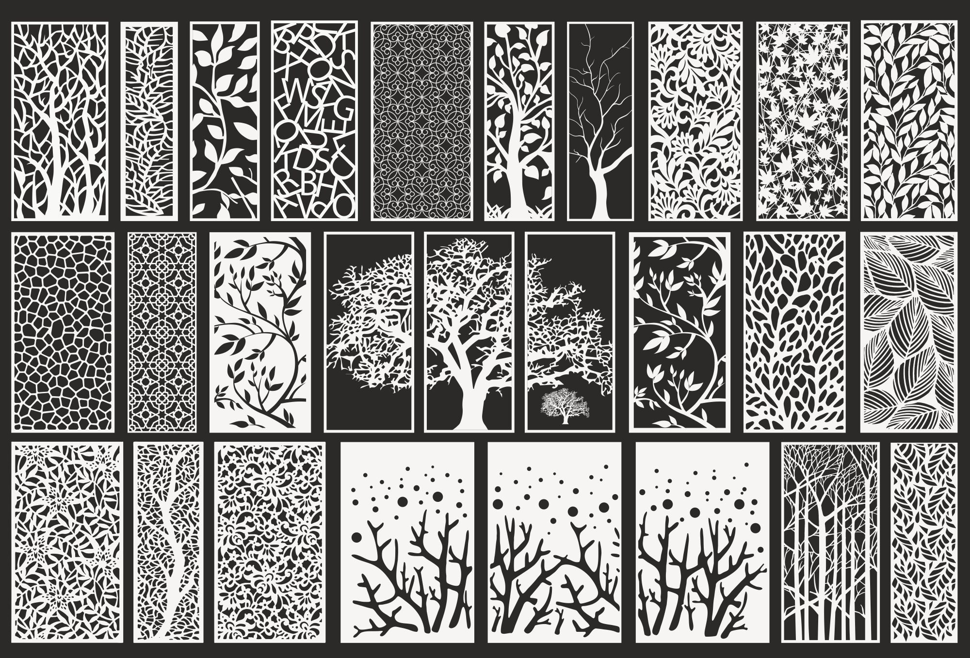 Lasercut Panel Screen Pattern Pack 27 Special Seperator Design Vector ...