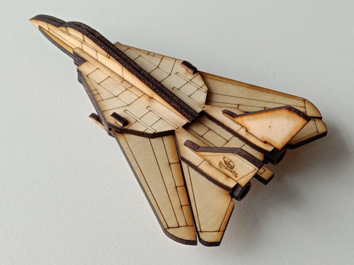 Lasercut Plane Jet Model Wooden 3D Puzzle Toy 3 Mm Plan Vector SVG DXF ...