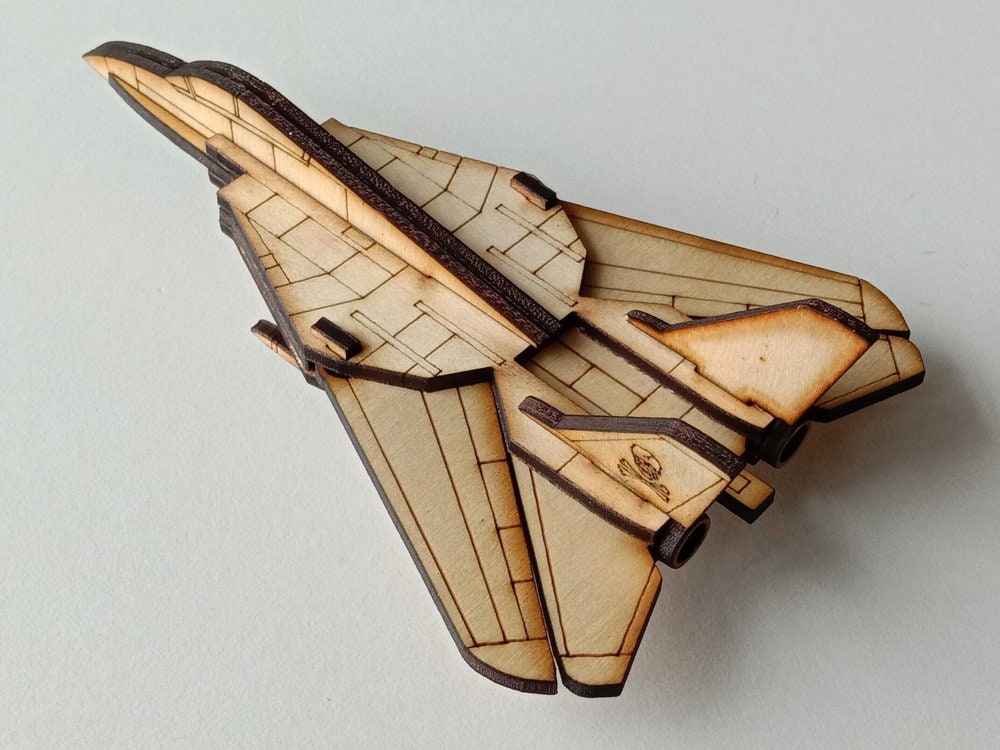 Lasercut Plane Jet Model Wooden 3D Puzzle Toy 3 Mm Plan Vector SVG DXF ...
