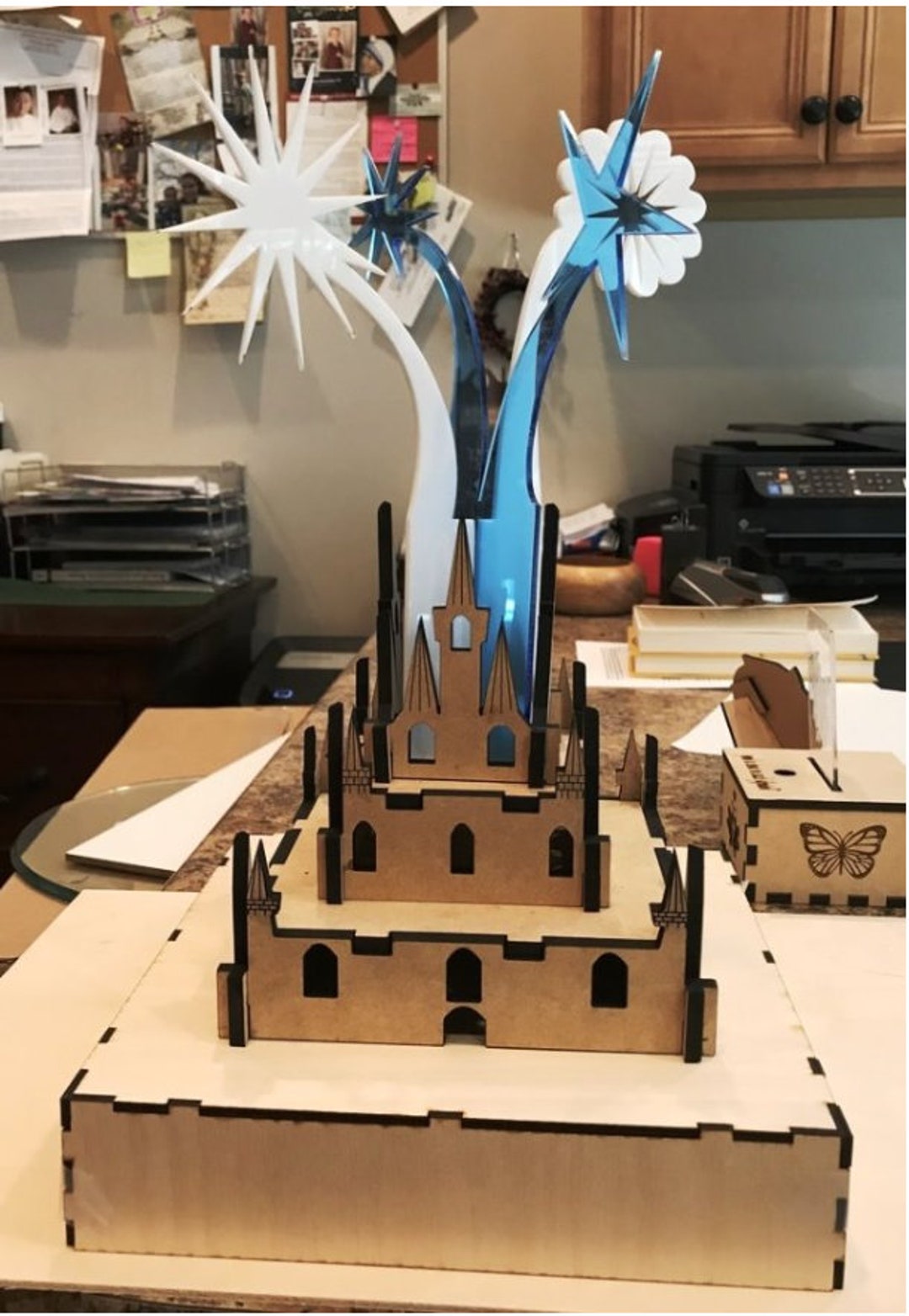 Lasercut Castle Model, 3D Decorative Wooden Castle Design 3 Mm Plan DXF ...