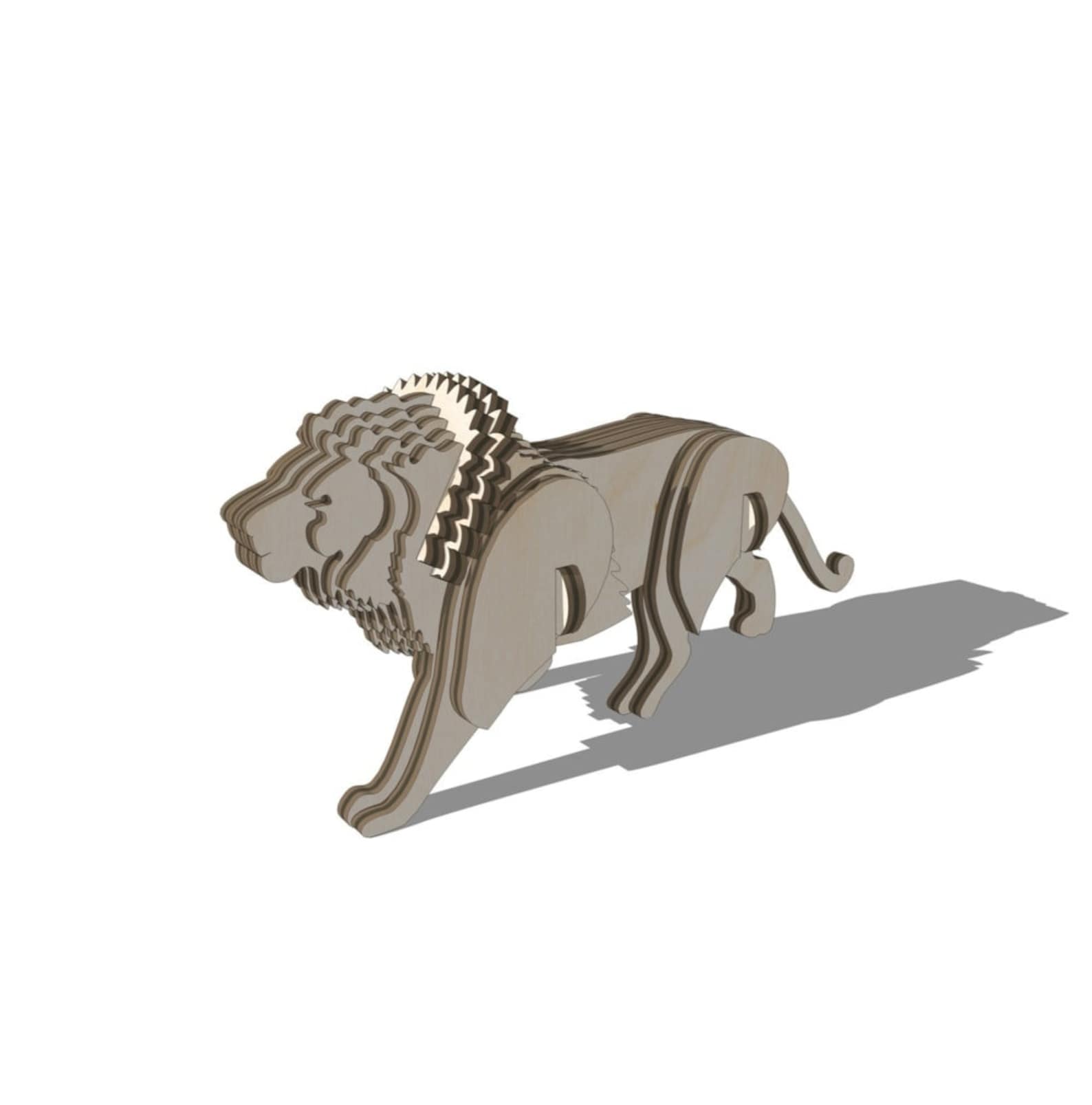 Lasercut Lion Model Layered Lion 3D Decorative Wooden Toy 3 Mm Plan SVG ...
