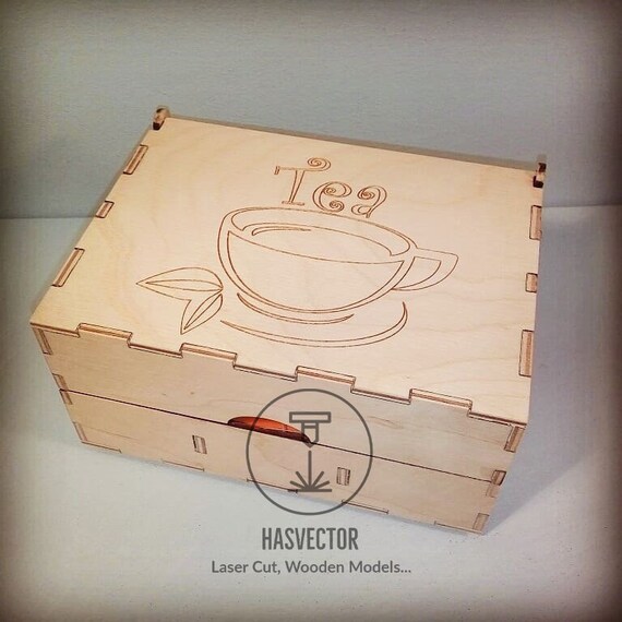 Lasercut Tea Storage Box Model Cup Tea Engraving Design Home | Etsy