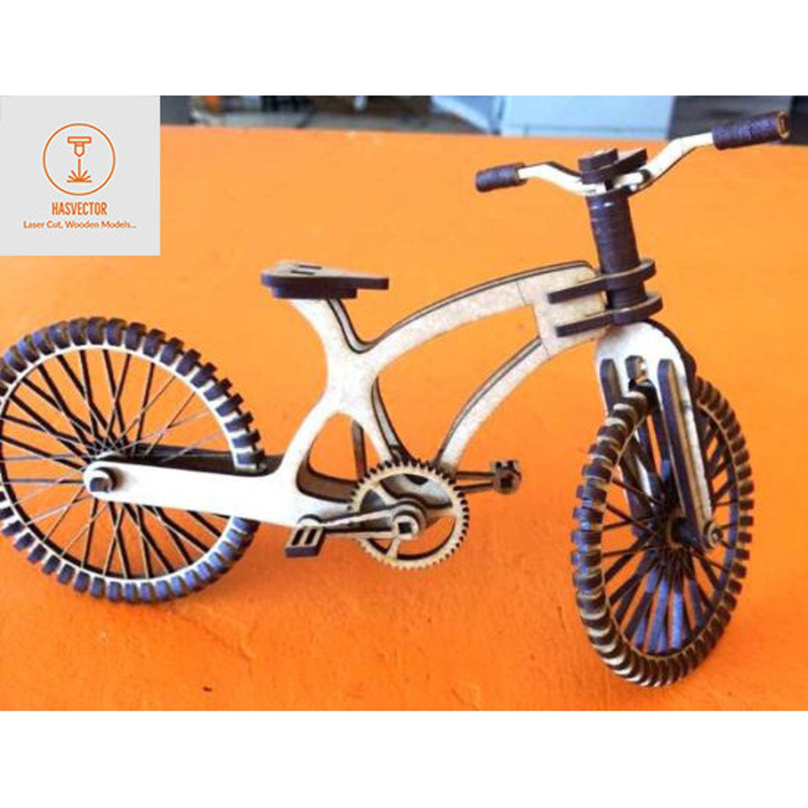 Lasercut Bicycle Model 3D Decorative Wooden Bike Design Toy 1.4 Mm Plan ...