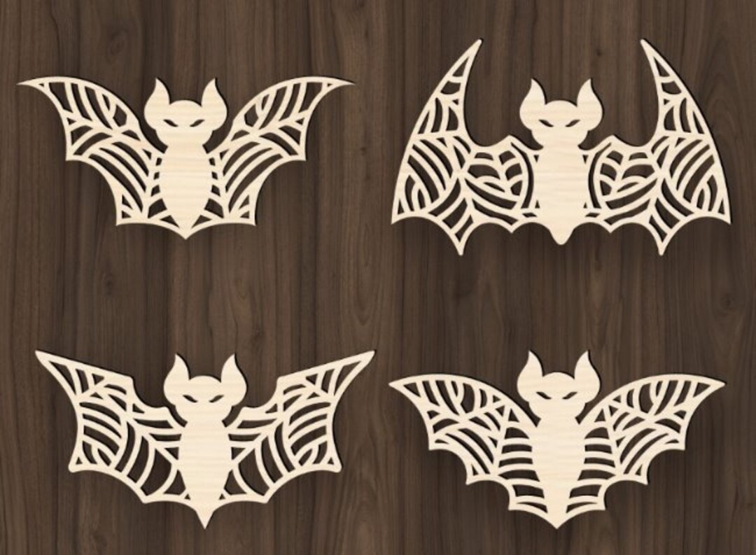 Laser Cut Bat Model 3D Wooden Animal Miniature SVG DXF CDR Files - Etsy