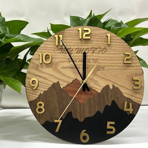 Lasercut Mountain Wall Clock Design Wooden Model SVG DXF Files - Etsy