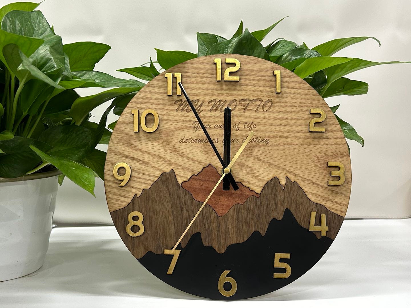 Lasercut Mountain Wall Clock Design Wooden Model SVG DXF Files - Etsy