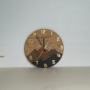 Lasercut Mountain Wall Clock Design Wooden Model SVG DXF Files - Etsy