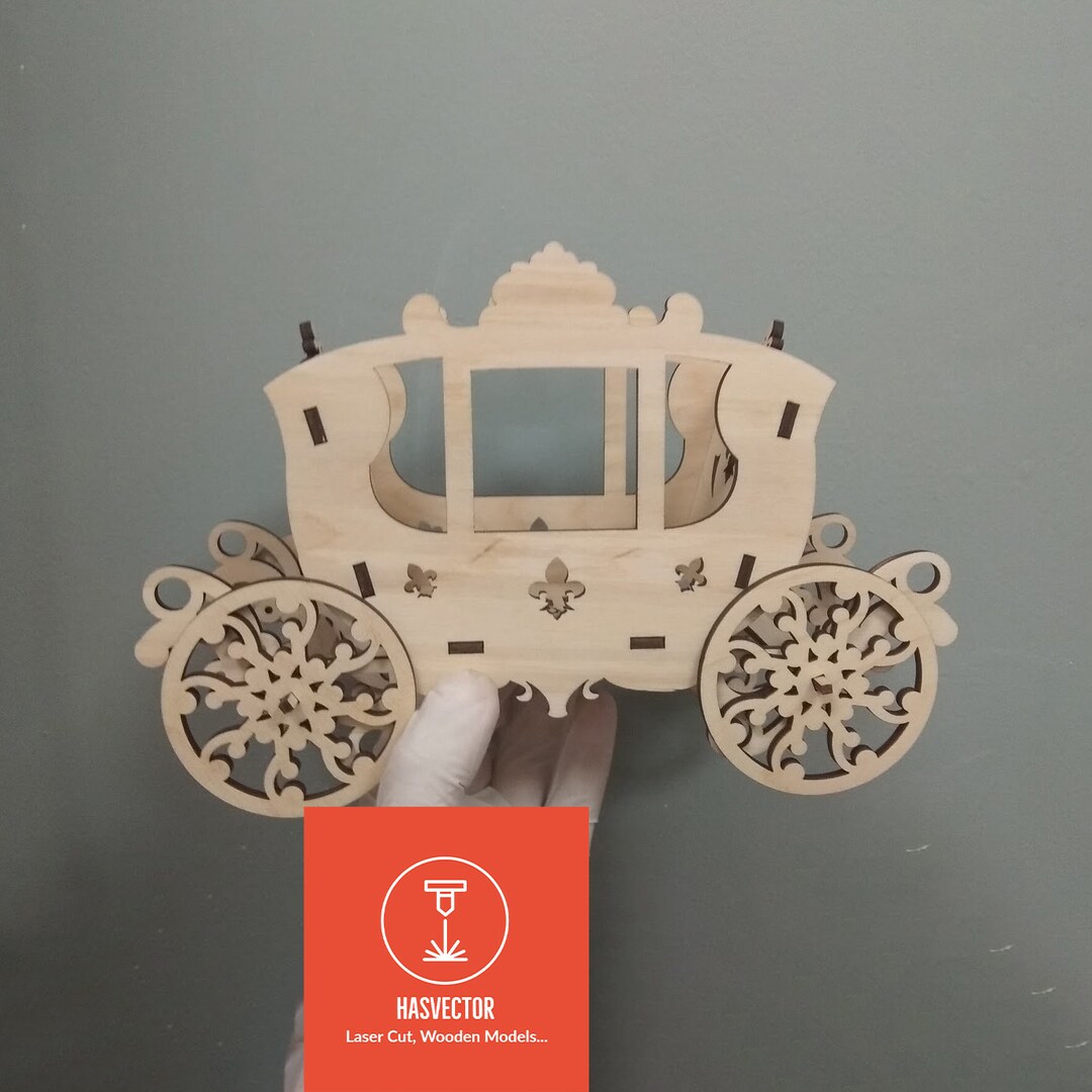 Lasercut Cart Model 3D Decorative Wooden Cart Design 3.5 Mm Plan SVG ...