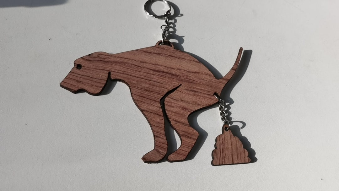 Lasercut Dog Poop Key Chain Model Wooden Key Chain Model SVG DXF Files ...