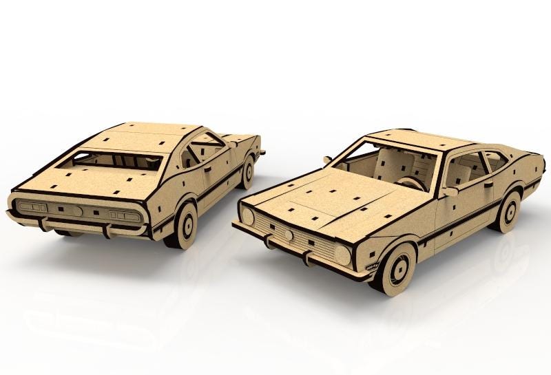 Maverick Car Laser Cut File | 3mm Wood Model SVG DXF Cdr Pdf | DIY Car ...