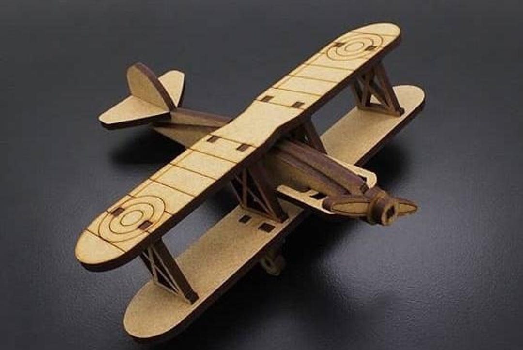 Plane Model Laser Cut File | Airplane 3D Puzzle 4 Mm SVG DXF Pdf Cdr ...