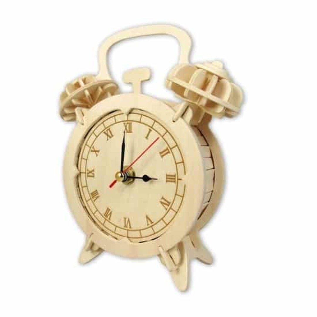 Lasercut Classic Desk Clock Design Wooden Model 2 Mm Plan SVG DXF Files ...