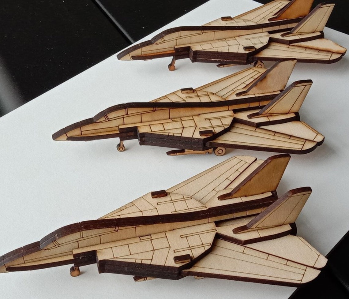 Lasercut Plane Jet Model Wooden 3D Puzzle Toy 3 Mm Plan Vector SVG DXF ...