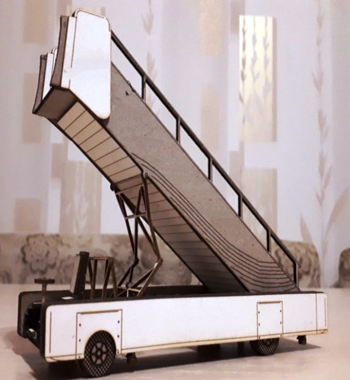 Laser Cut Aircraft Boarding Stairs Model Wooden Design 1.55 and 2 Mm ...